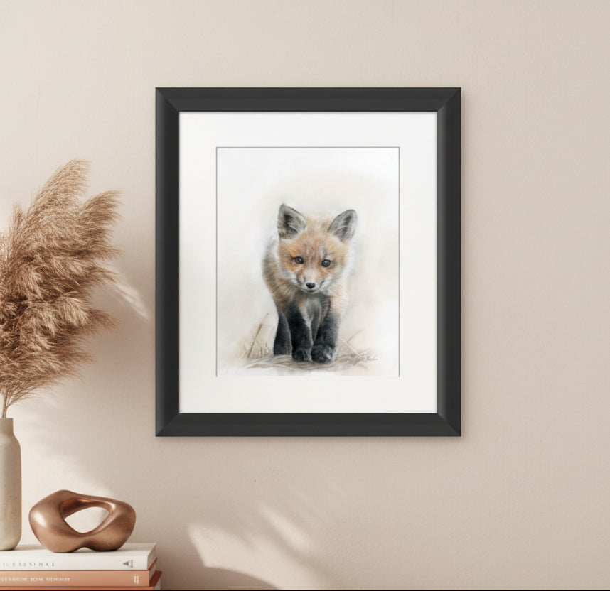 'Curiosity' Fox Kit Fine Art Print | Wildlife Art by Crystal Clarke ...